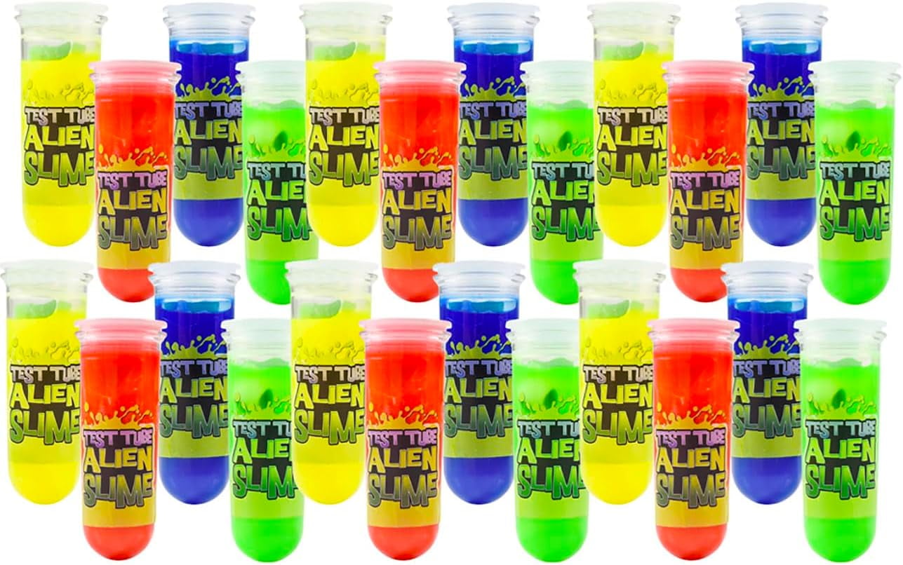 BULK - 24 Alien Test Tube Slime With Mini Figurine - Oozy Gooey Fun ...
