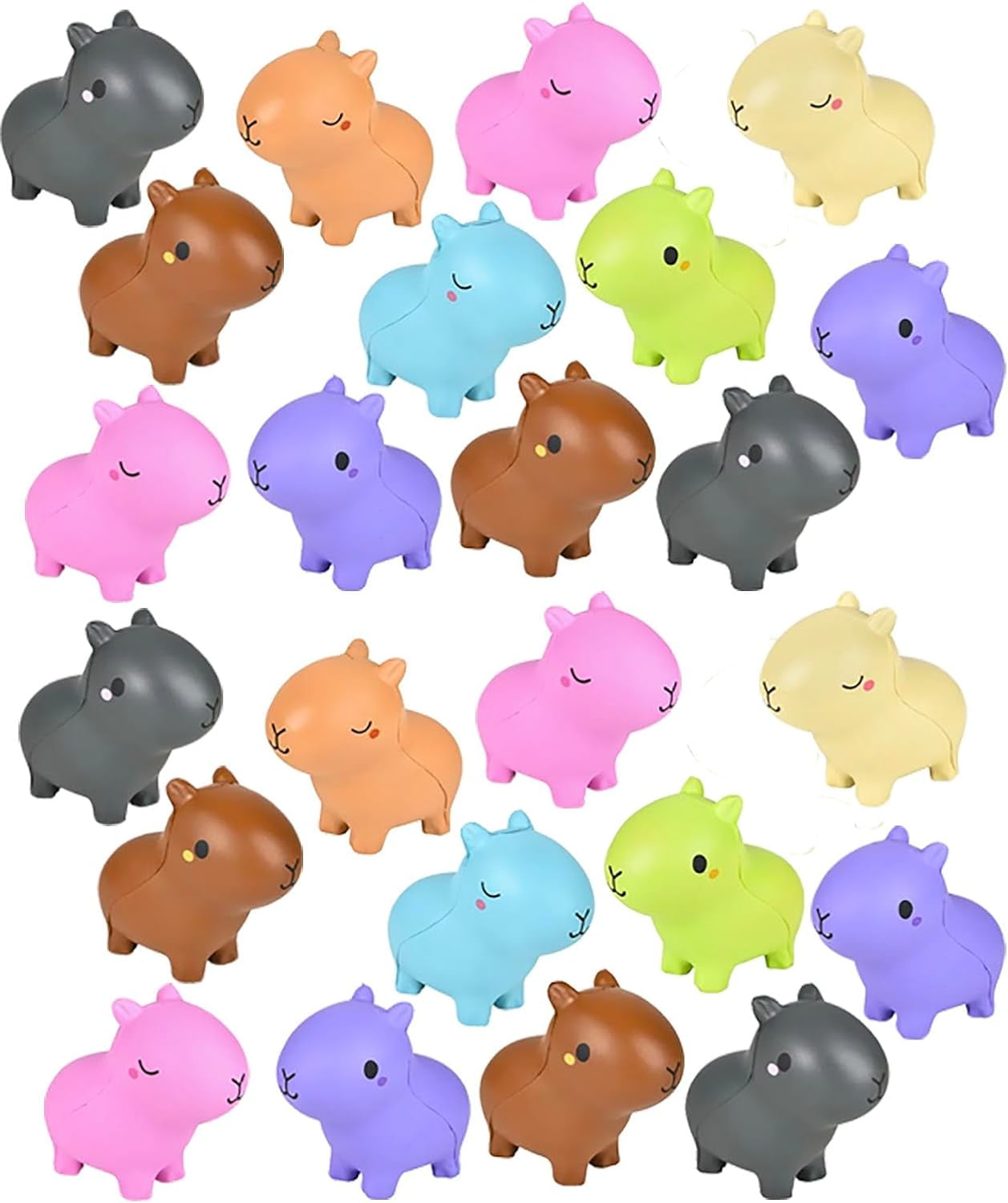BULK - 24 Capybara Mini Slow Rise Squishy Toy - Memory Foam Spongy ...