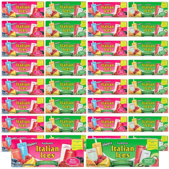 Wyler's 216 Pack Italian Ice Freeze Pops, 2oz Bars, Berry & Original ...