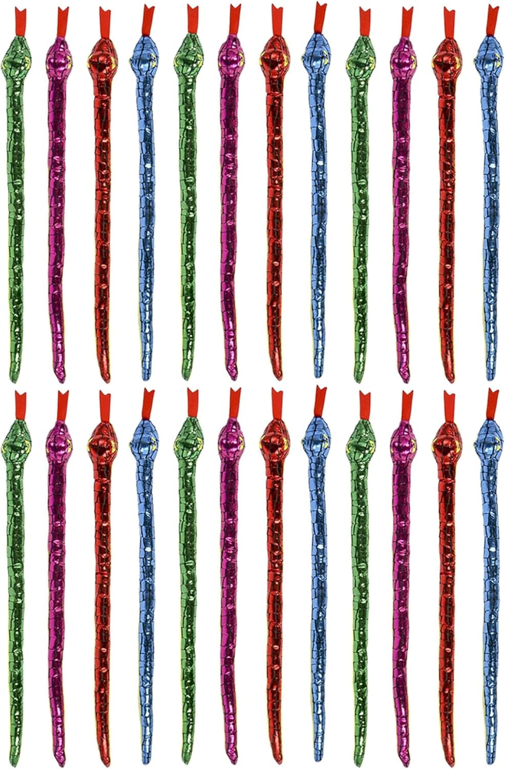 BULK - Set of 24 Plush Snake 15" with Shiny Foil Metallic Look ...