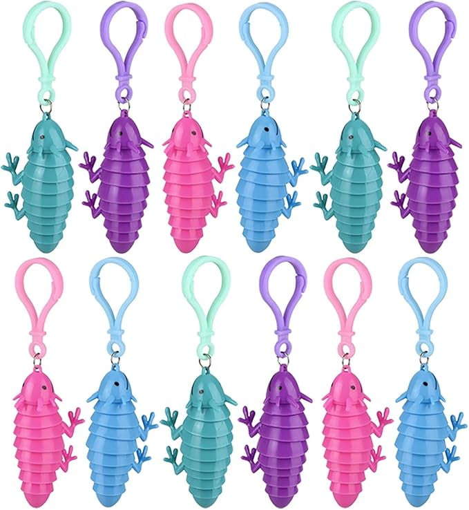 BULK - Set of 12 Tiny Axolotl Fidget -Small on Clip Wiggle Articulated ...