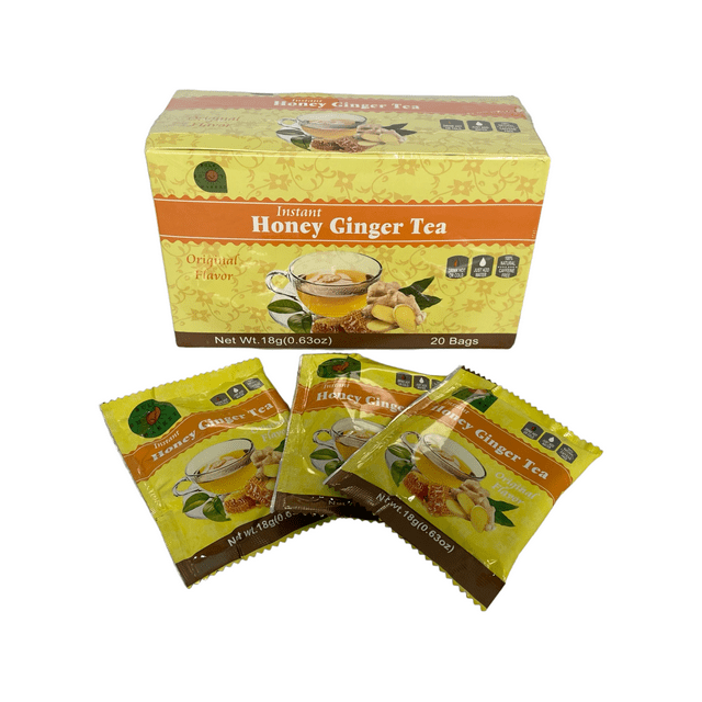 BulkShopMarket 100% Pure Instant Honey Ginger Tea, 20 Sachets for Hot ...