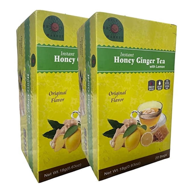 BULKSHOPMARKET INSTANT LEMON HONEY GINGER TEA 20 SACHETS (PACK OF 2 ...