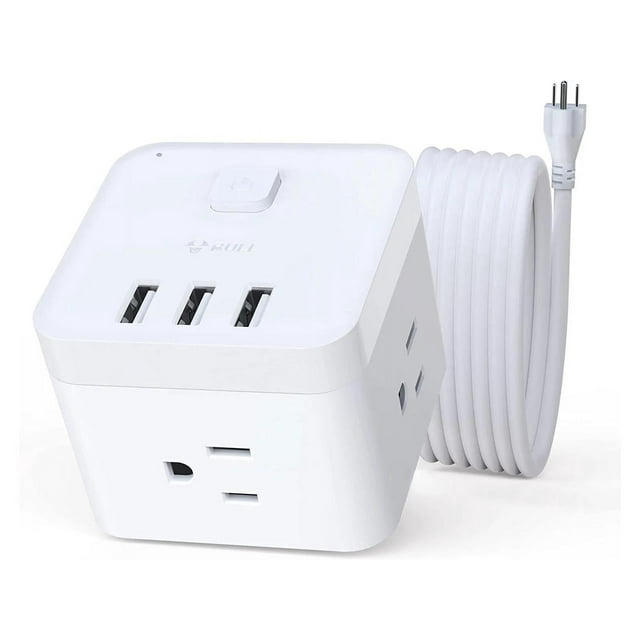 BULL Power Strip - 3 USB Ports, 3 AC Outlets and 5ft Flexible Extension ...