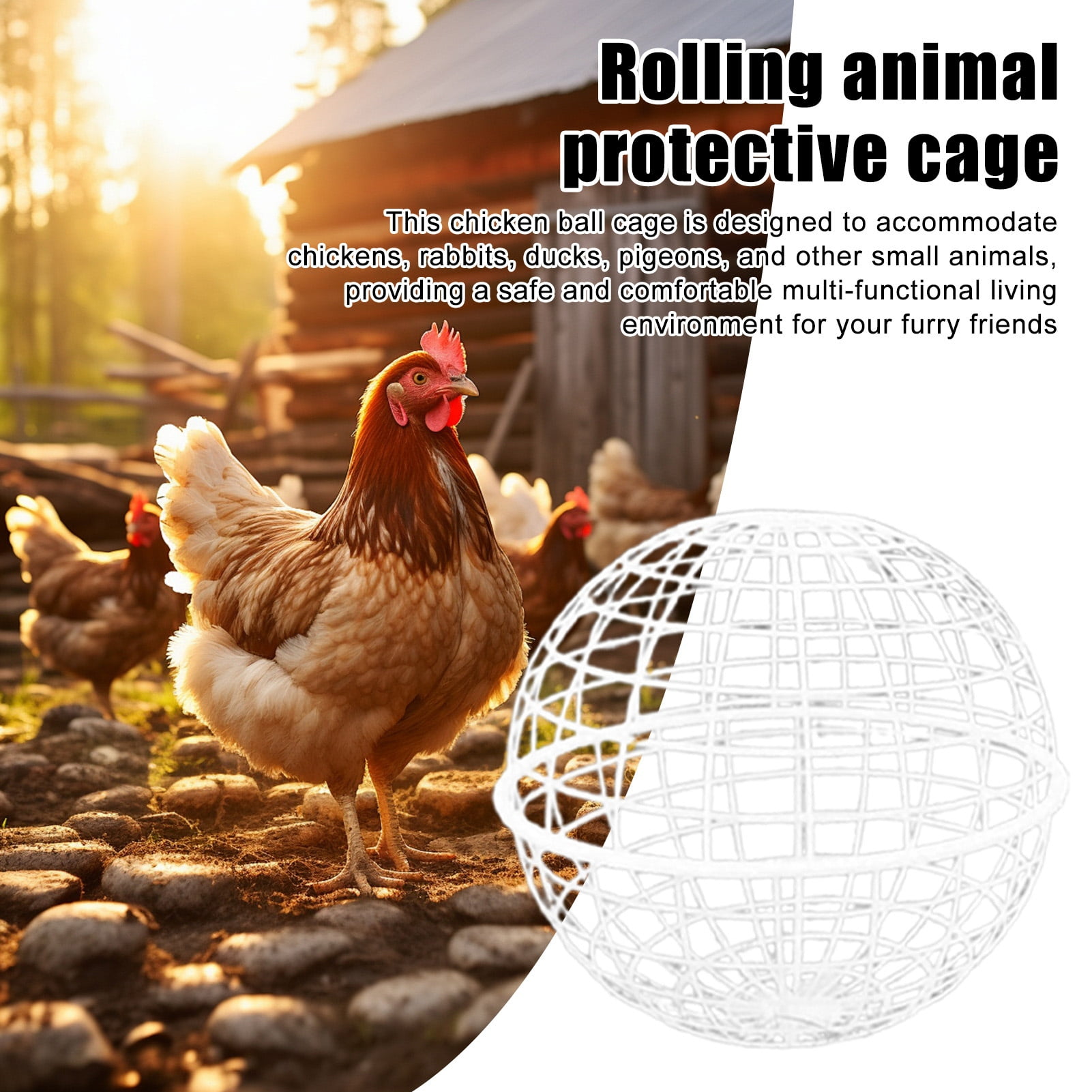 BULLPAW Ball Shaped Movable Chicken House Rollable Poultry Enclosure ...