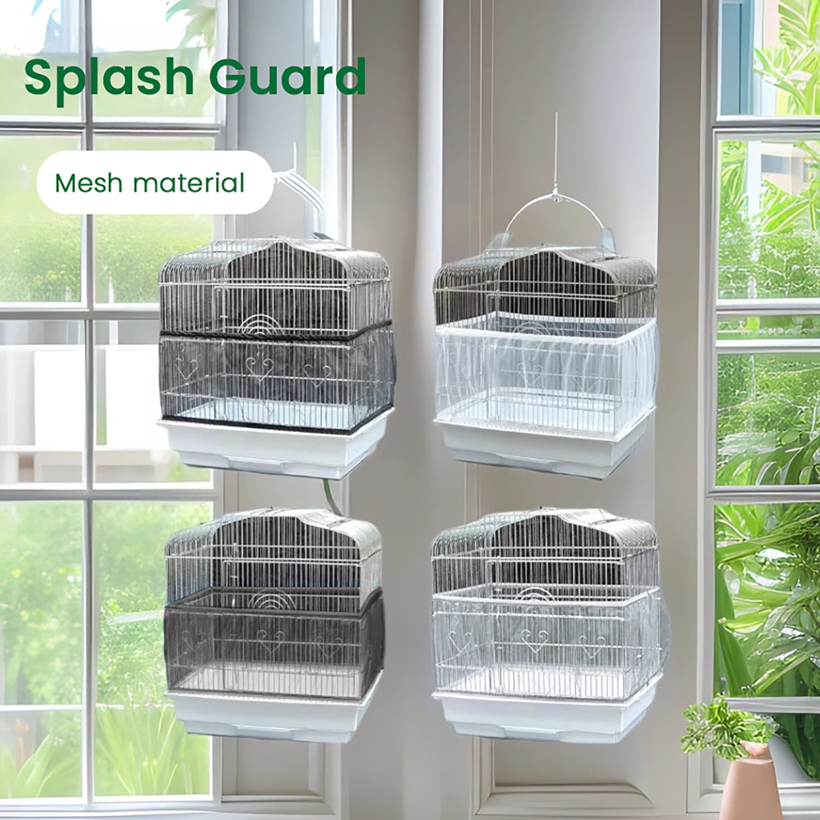 BULLPAW Birds Cage Seeds Cather Adjustable Airy Nylon Mesh Net ...