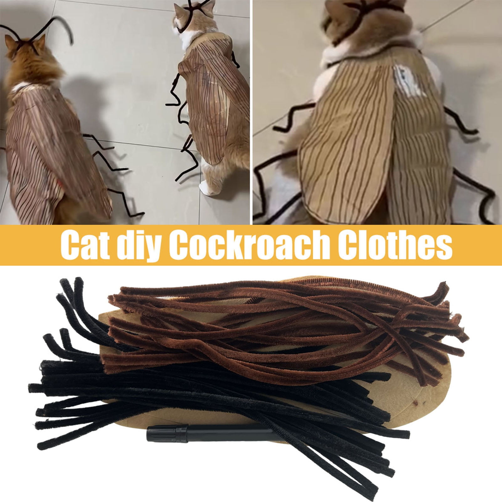 BULLPAW Cat Cockroach Costume DIY Cockroach Wings Set Handmade Pet ...