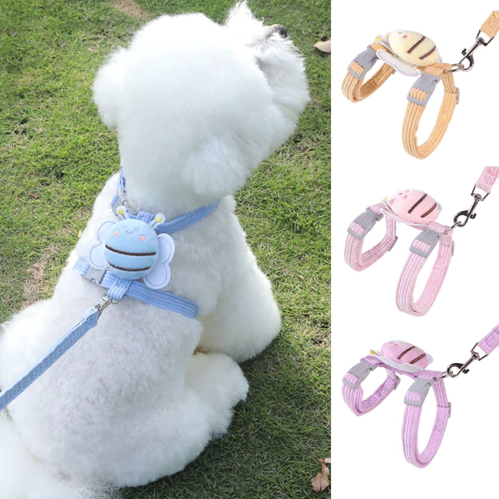 BULLPAW Cat Harness Leash Set Adjustable Cartoon Bee Pet Harness for ...