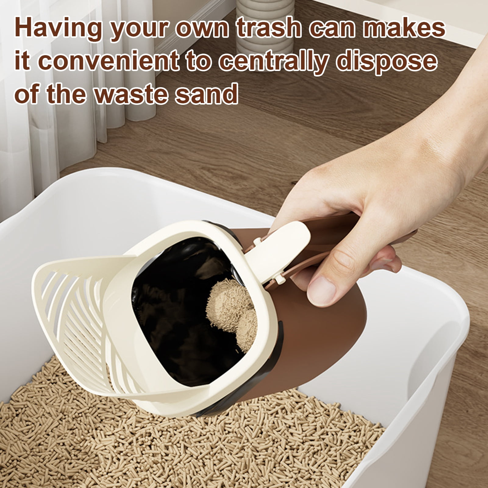 BULLPAW Cat Litter Scoop with Holder 3-in-1 Pet Litter Shovel with ...