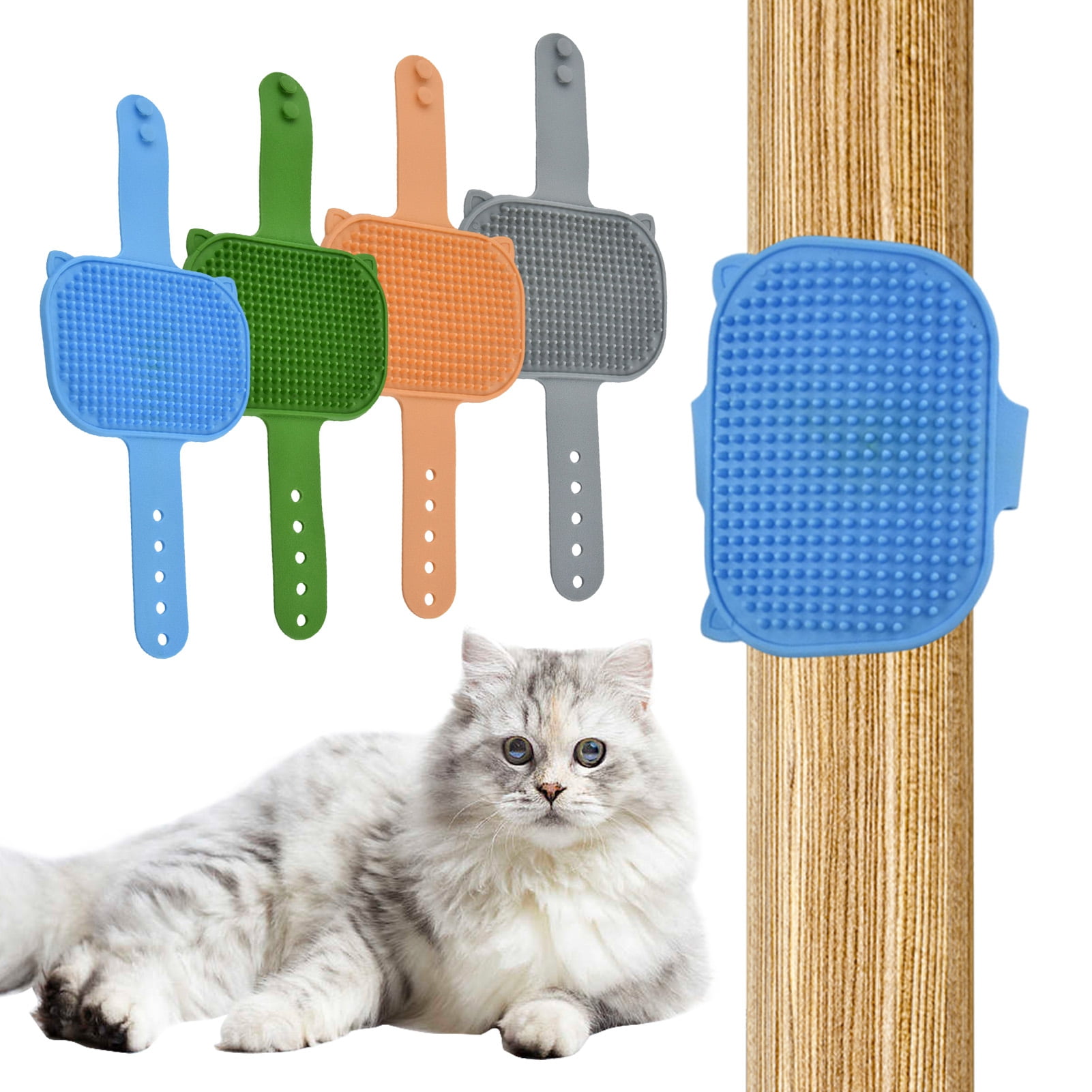 BULLPAW Cat Self Groomer for Table Leg Adjustable Corner Cat Face Itch ...