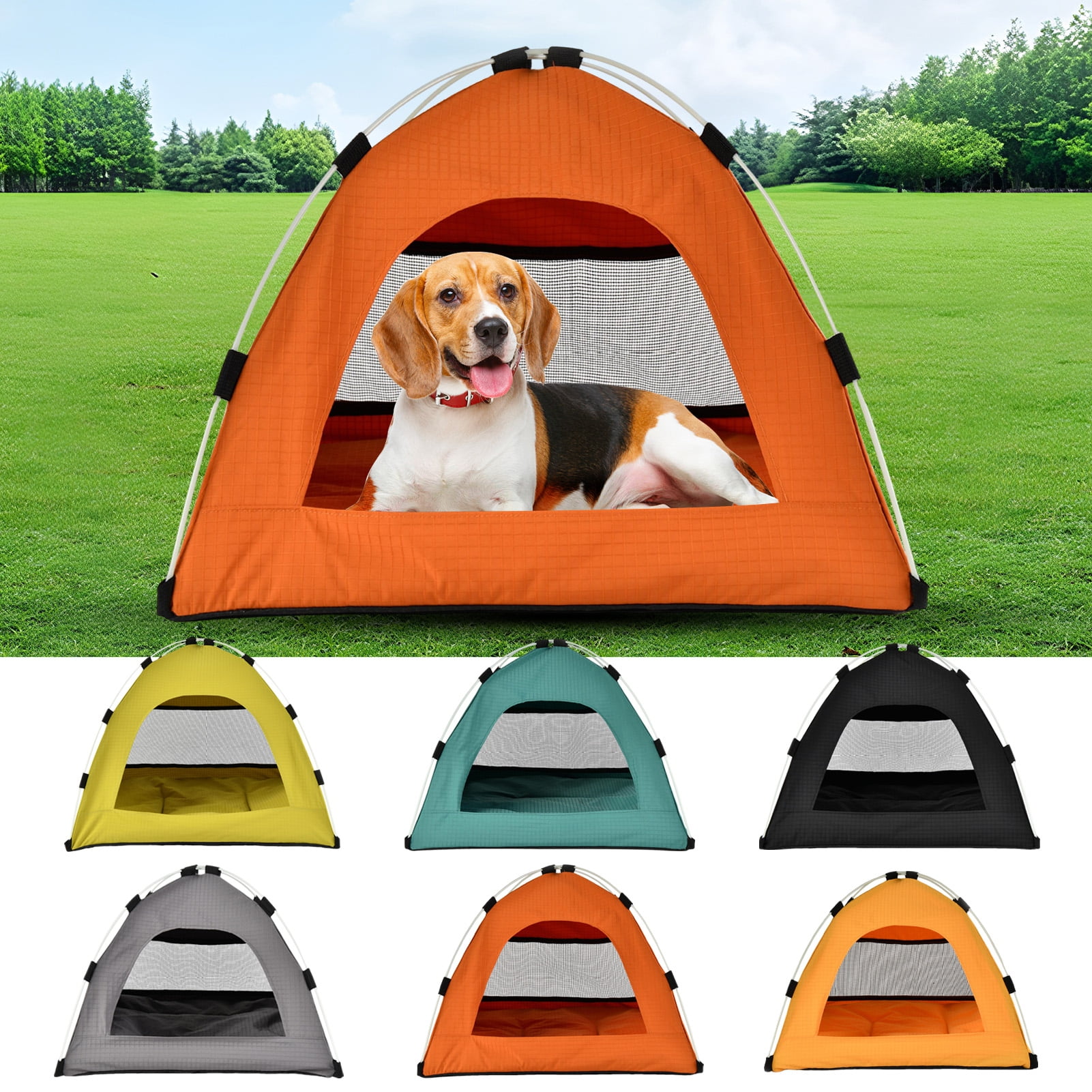BULLPAW Cat Tent Bed Foldable Puppy Kennel Indoor Outdoor Pet Cave ...