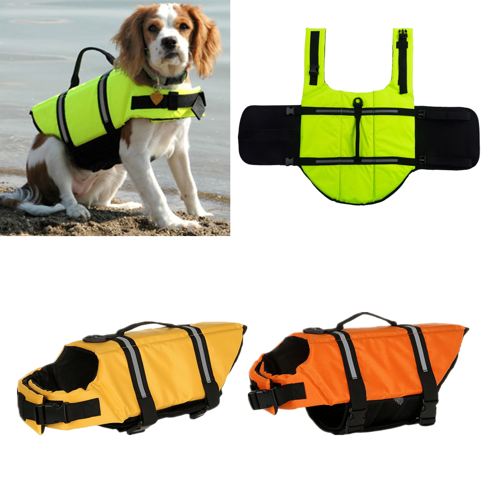BULLPAW Dog Life Jacket Reflective Dog Flotation Safety Vest with ...