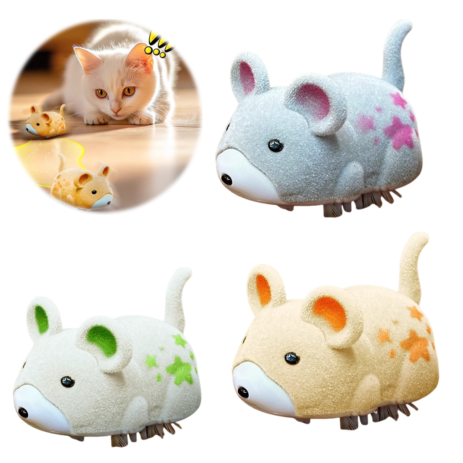 BULLPAW Electric Fake Rat Cat Toy Interactive Electronic Realistic ...