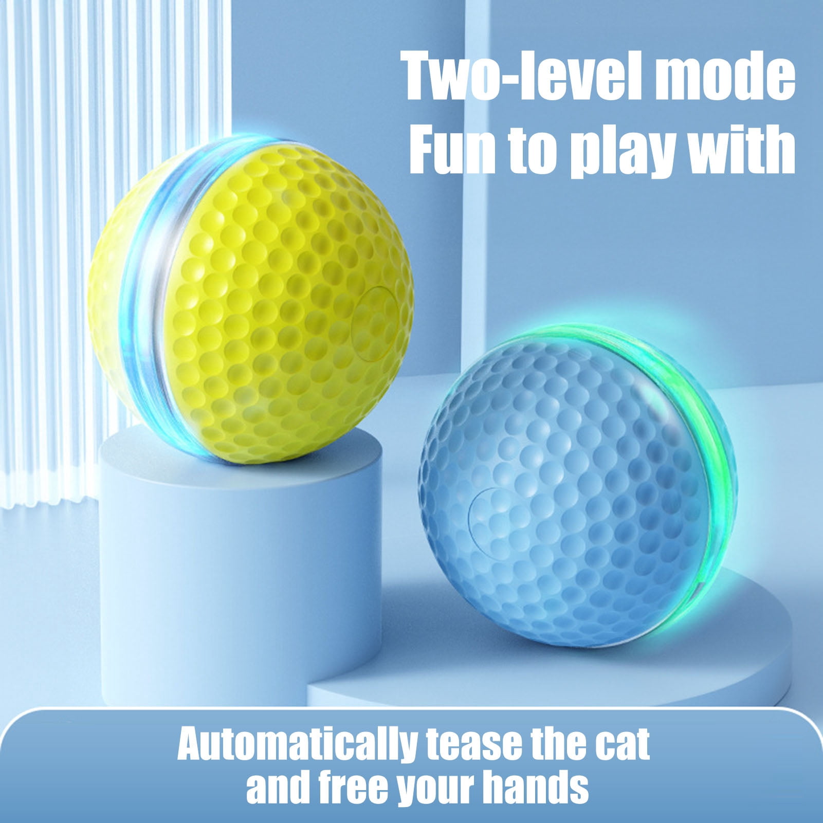 BULLPAW Electric Rolling Ball Cat Toy Automatic Moving Smart Ball with ...