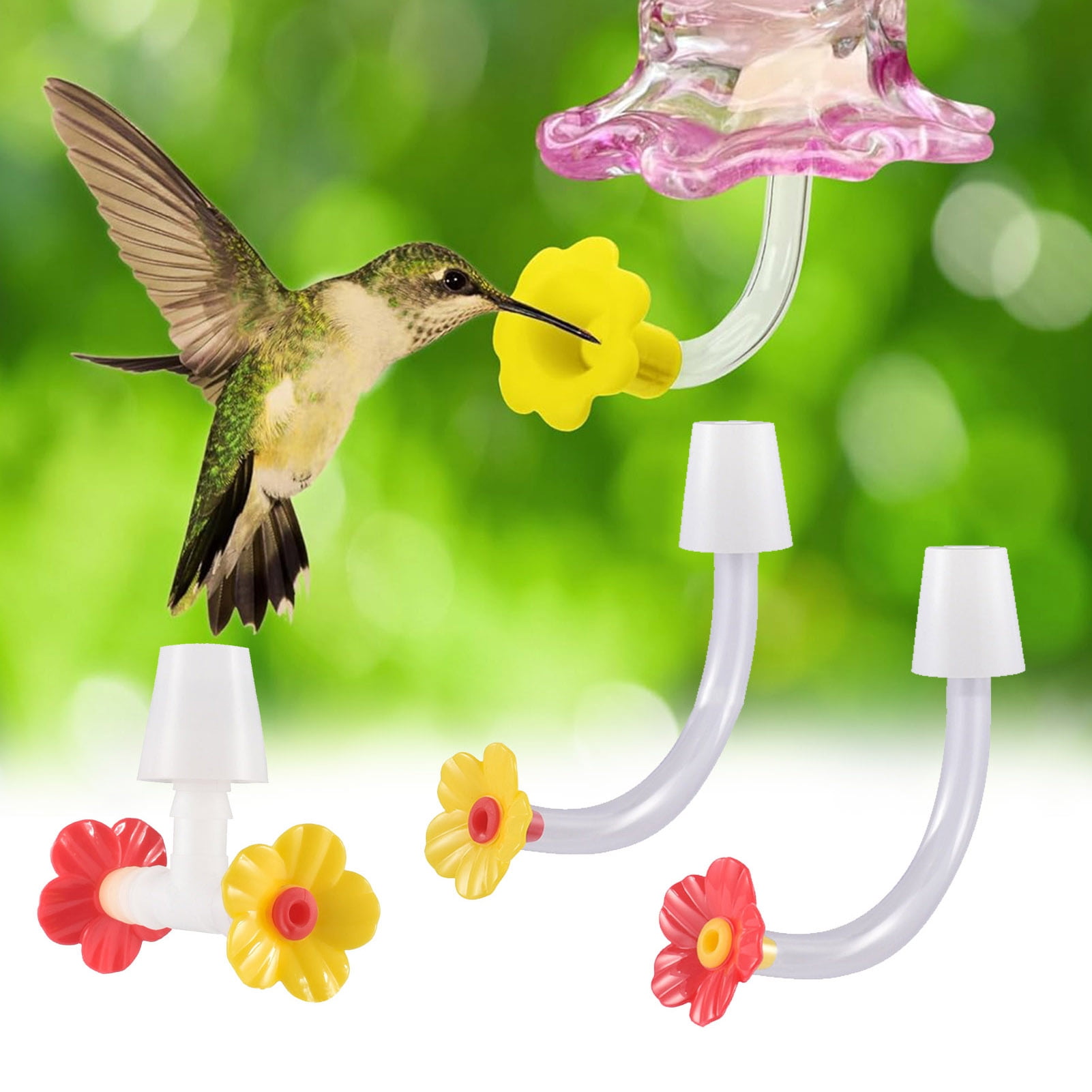 BULLPAW Hummingbird Feeder Tube And Stopper Single/Double Head Floral ...