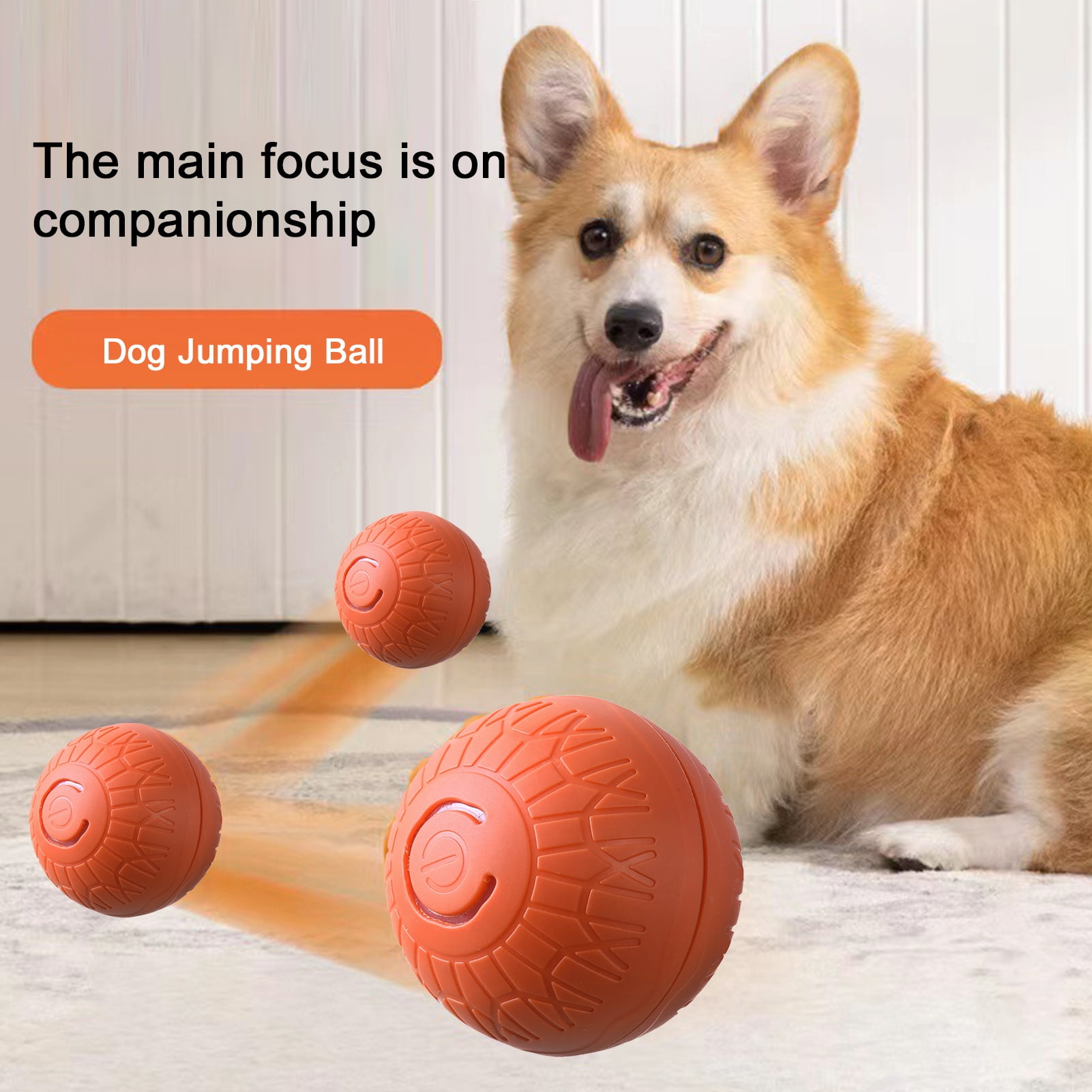 BULLPAW Interactive Dog Ball Toy Smart Jumping Electric Vibrating Pet ...