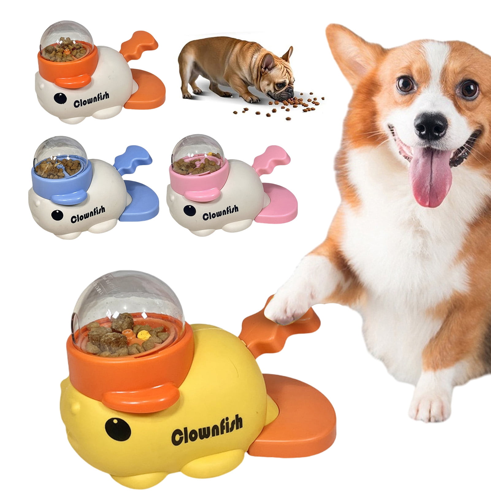 BULLPAW Interactive Dog Treat Dispenser Toy Adjustable Food Dispensing ...