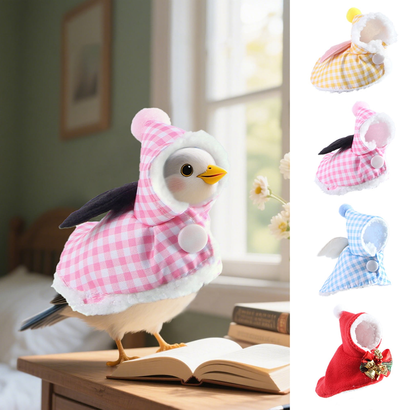 BULLPAW Parrot Warm Cape Plush Birds Outerwear Furry Plaid Small ...