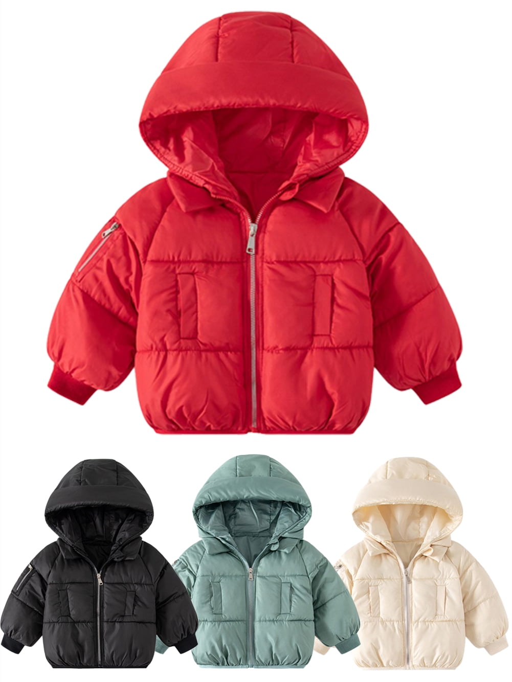 BULLPIANO 1-6T Boys Girls Winter Fleece Jackets Snowsuit Coats Hoods Windproof Warm Padded ...