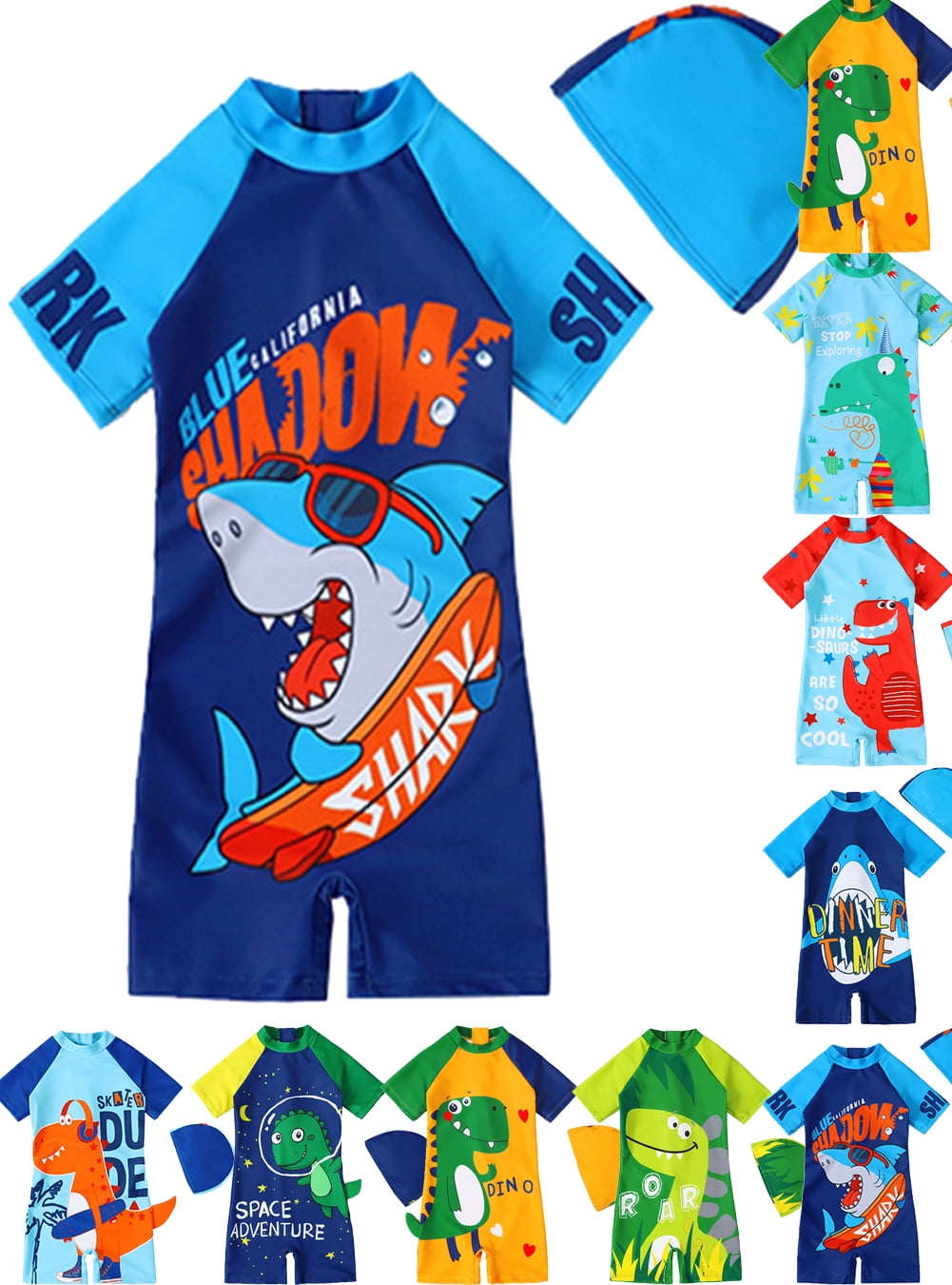 BULLPIANO 1-6T Boys Swimsuit One Piece Kid Boys Water Sport Short ...