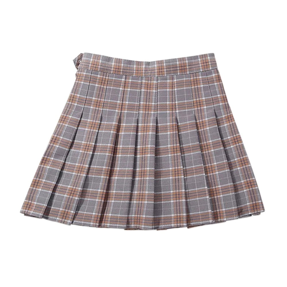 BULLPIANO 2-12Y Girls Pleated Skirt Kids Girls Classic A Line Plaid ...
