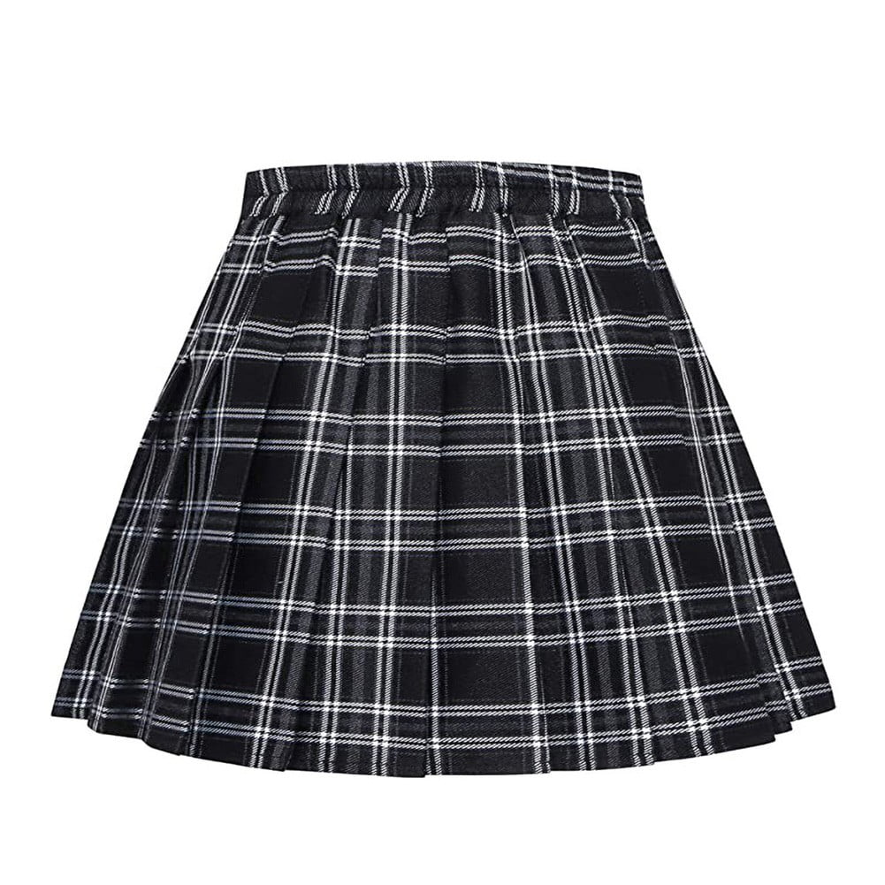 BULLPIANO 2-12Y Girls Pleated Skirt Kids Girls Classic A Line Plaid ...