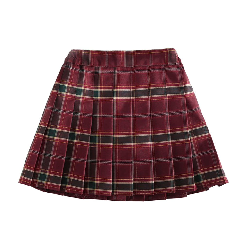 BULLPIANO 2-12Y Girls Pleated Skirt Kids Girls Classic A Line Plaid ...