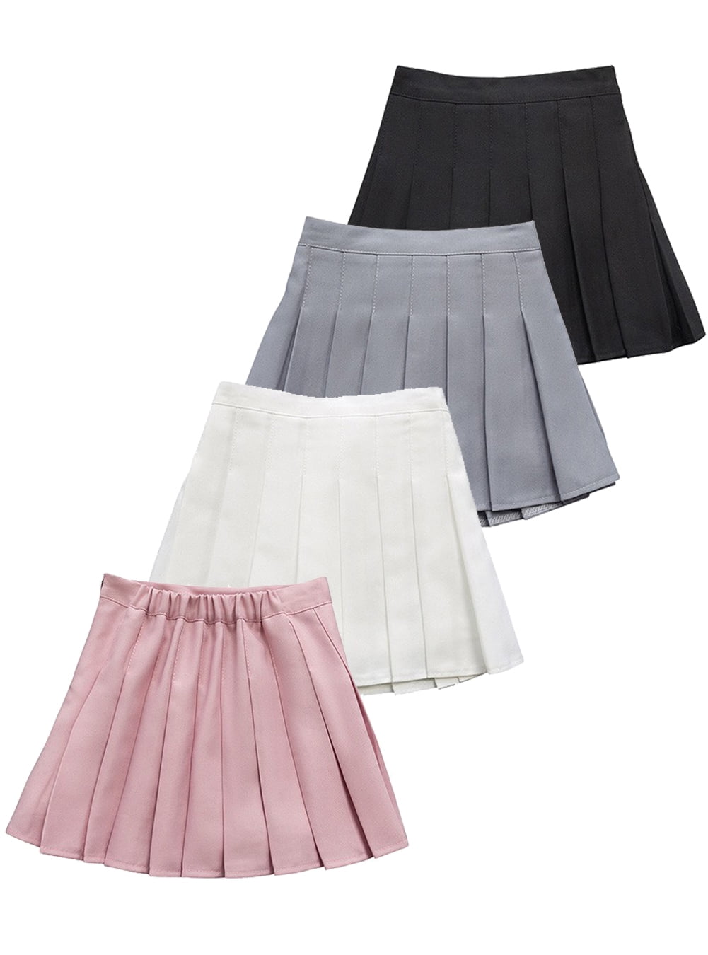 BULLPIANO 3-11Y Girls Pleated Skirt Kids A-Line Solid Skirts Classic ...