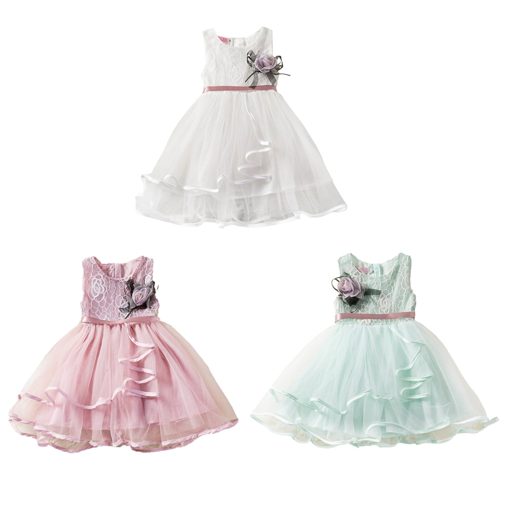 BULLPIANO Baby Girls Lace Dress Flower Dresses Pageant Party Wedding ...