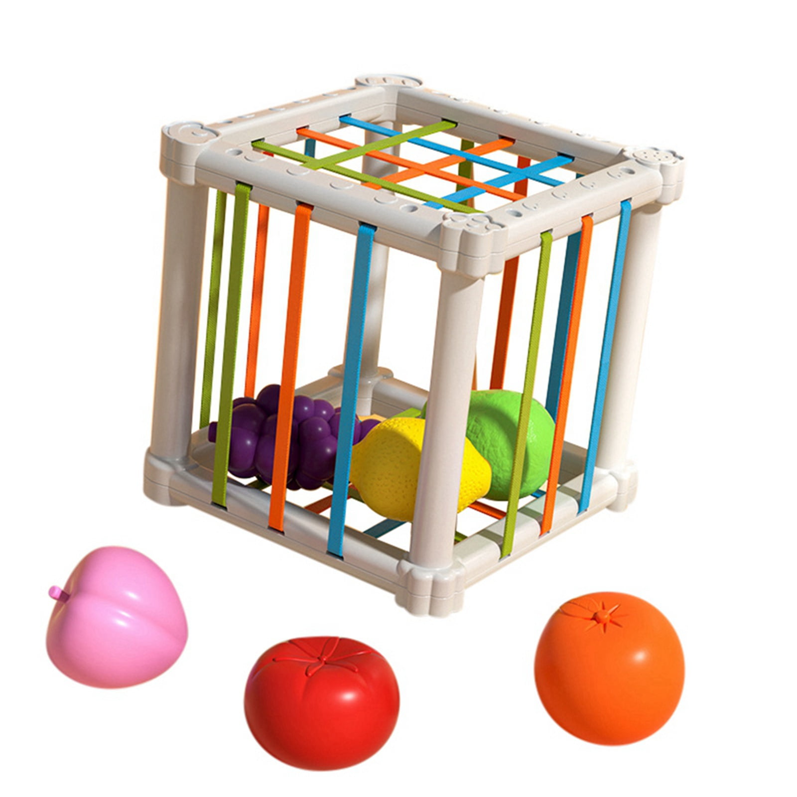 BULLPIANO Baby Toys Sensory Shape Sorter Blocks Toy,Activity Cube Bins ...