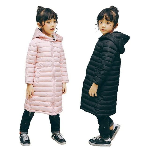 BULLPIANO Big Boy Girl and Todder Long Light-Weight Hooded Puffer Coat Warm Winter Jacket ...