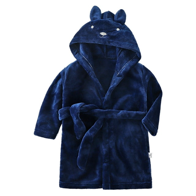 BULLPIANO Children's Bathrobe Boys Girls Hoodie Robes Soft Fleece ...