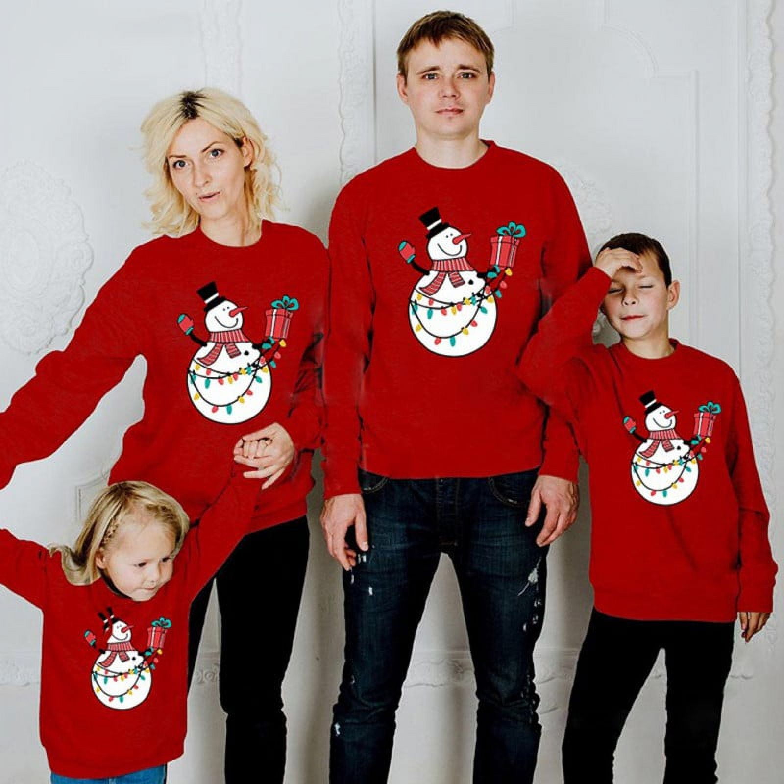 BULLPIANO Christmas Family Matching Hoodie Sweashirts Xmas Ugly Sweaters Jumper Mom Dad Kids ...