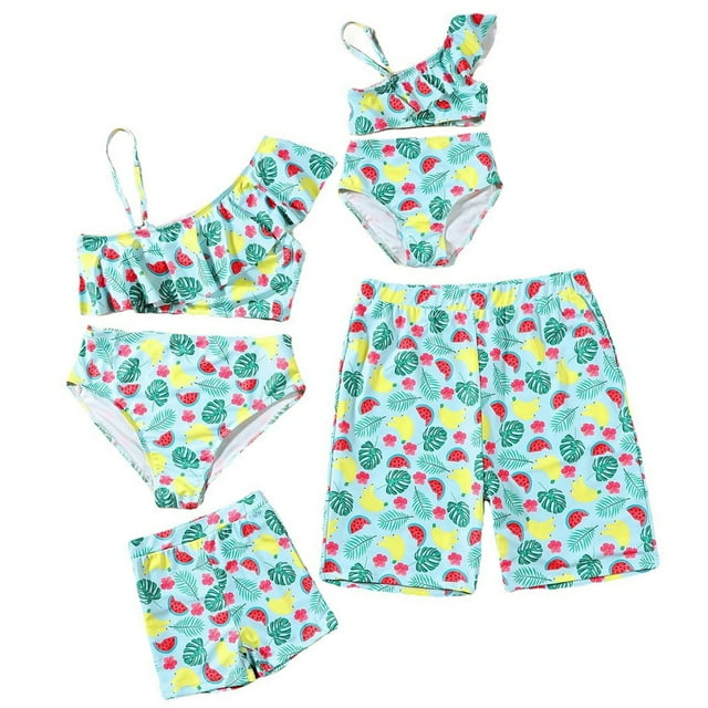 BULLPIANO Family Matching Swimsuits Two Pieces Bikini Set Printed Mommy ...