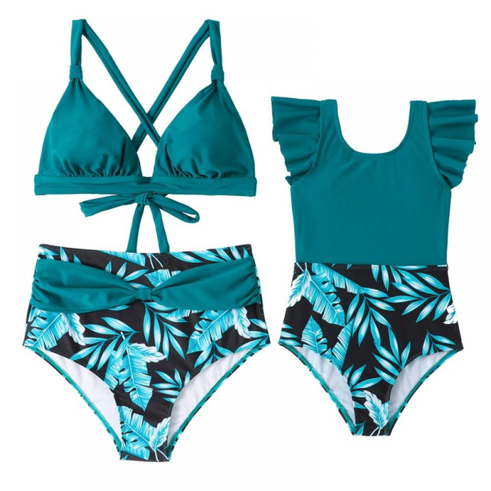 BULLPIANO Family Matching Swimsuits for Mom and Daughter,One Piece ...