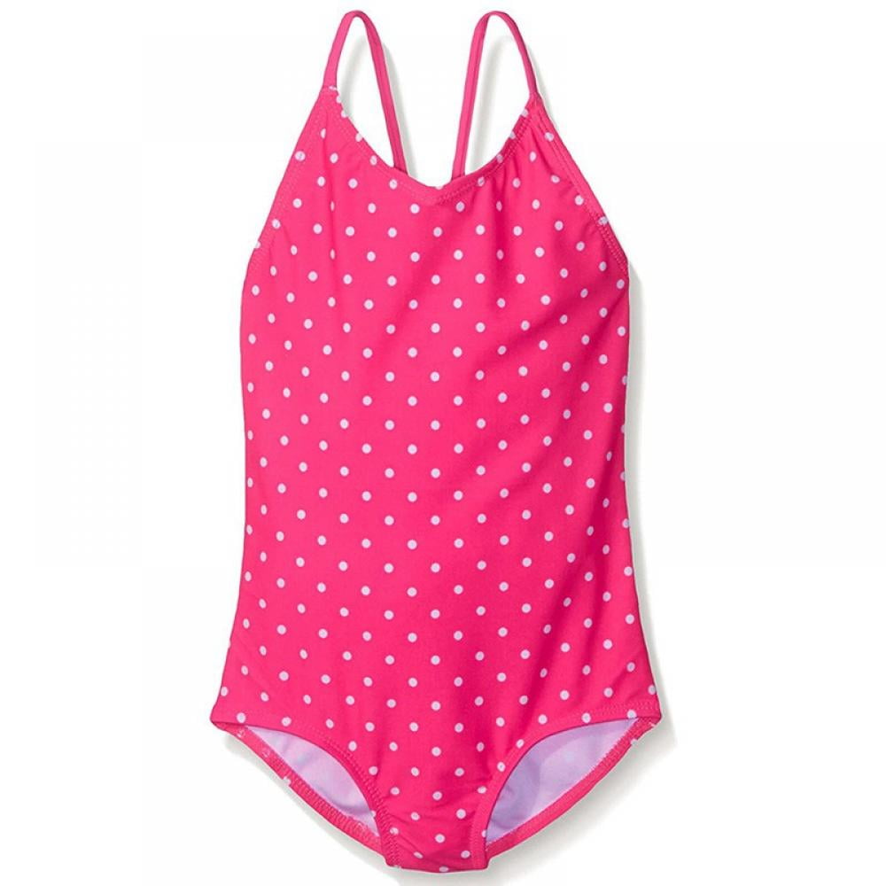 BULLPIANO Girl's One Piece Swimsuit Casual Spaghetti Strap Stretchy ...