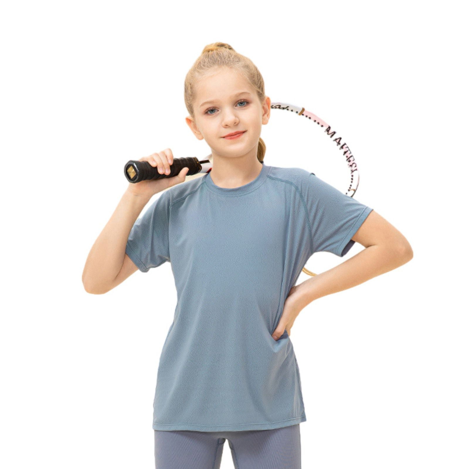 BULLPIANO Girls' Active T-Shirt Shirts Short Sleeve Crew Neck Tee ...