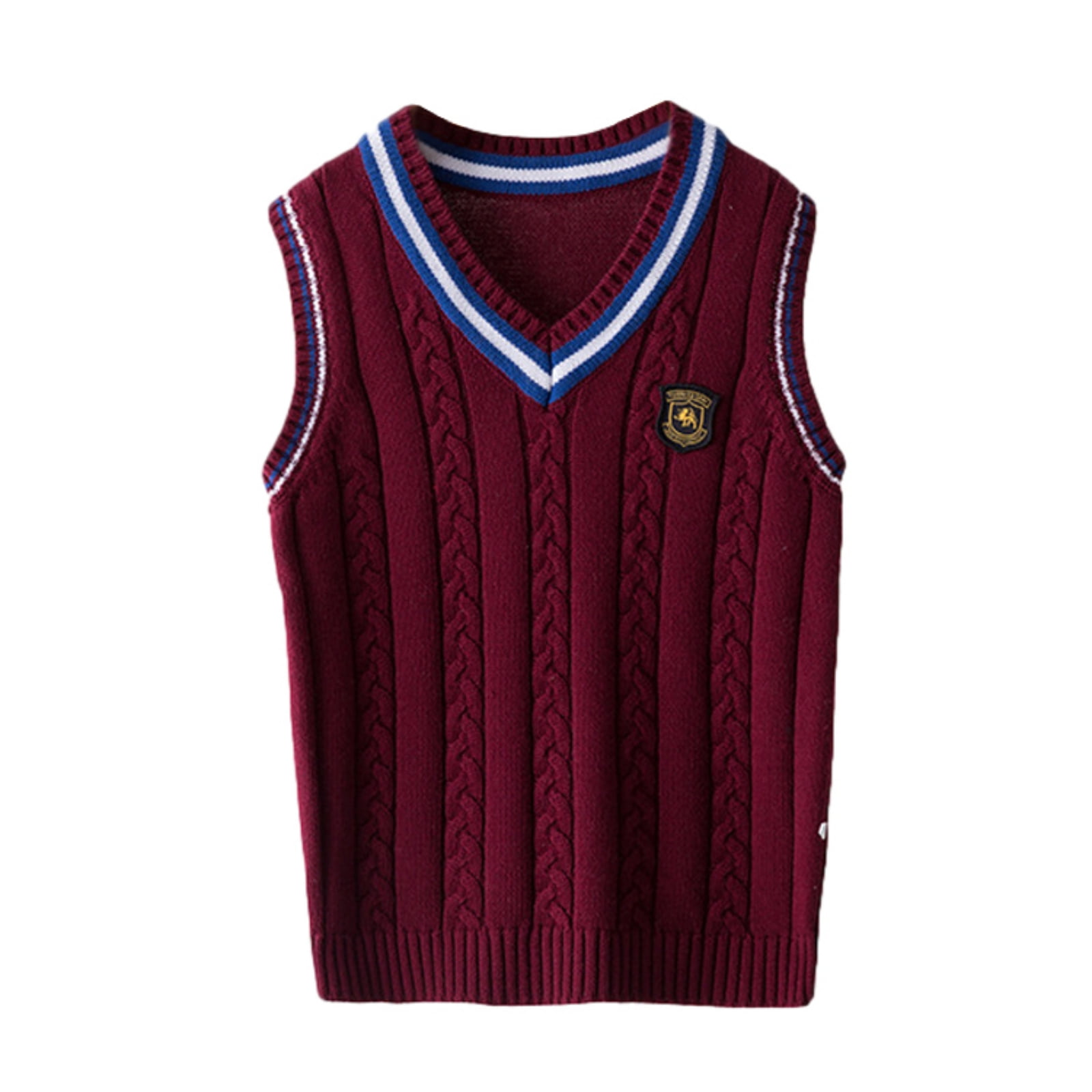 BULLPIANO Girls Boys Sweater Vest Unisex Cable Knit 100% Cotton Toddler ...