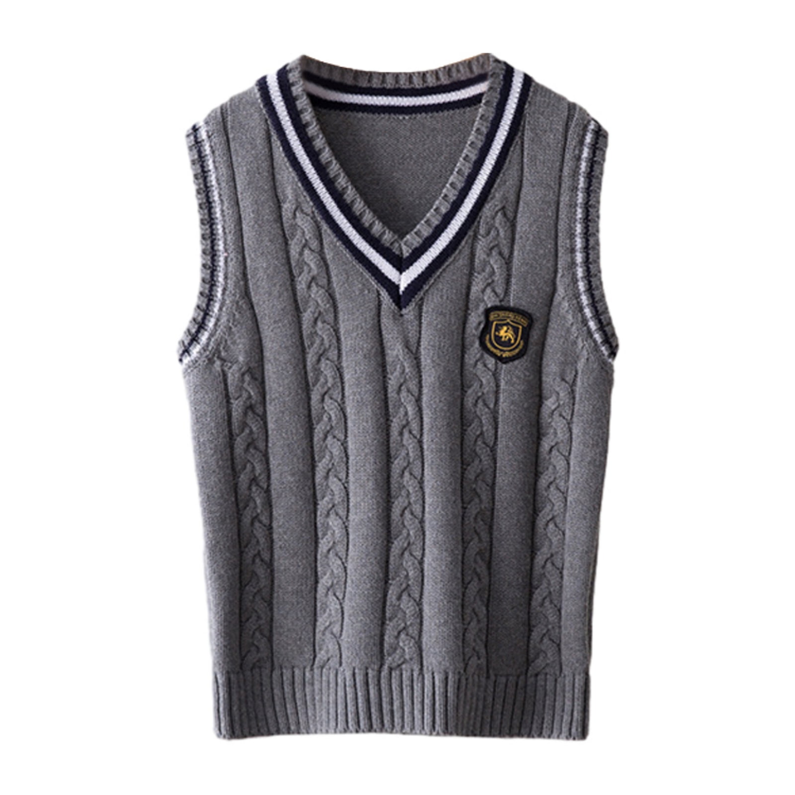 BULLPIANO Girls Boys Sweater Vest Unisex Cable Knit 100% Cotton Toddler ...