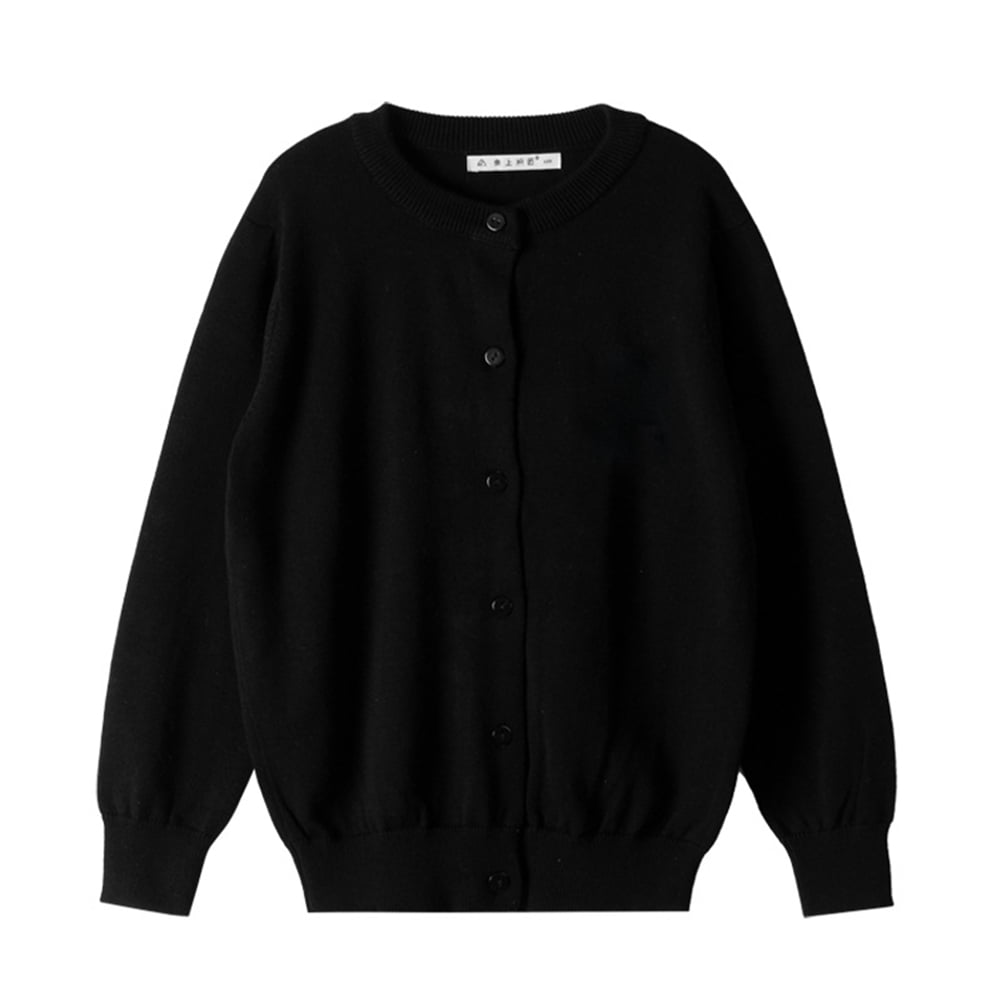 BULLPIANO Girls Crewneck Cardigan Cotton School Uniforms Button Solid ...