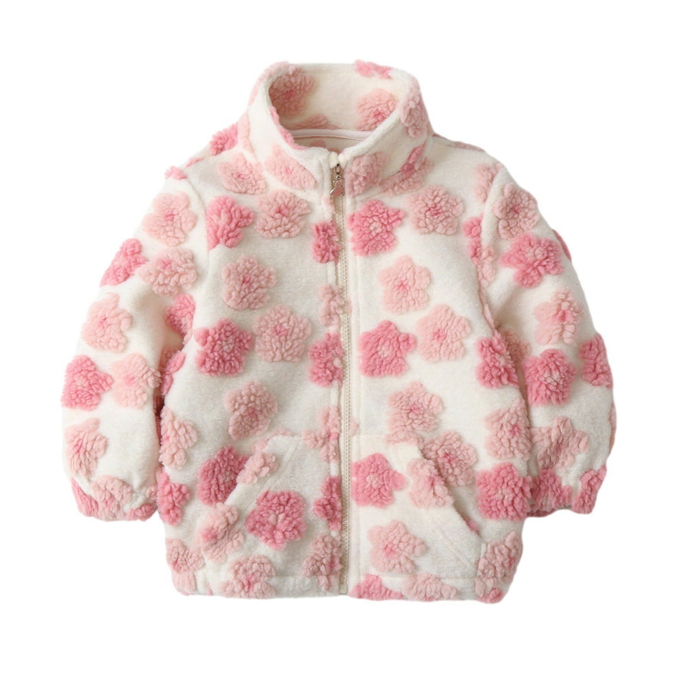 BULLPIANO Girls Fleece Jacket Full Zip Up Soft Polar Fleece Jacket ...