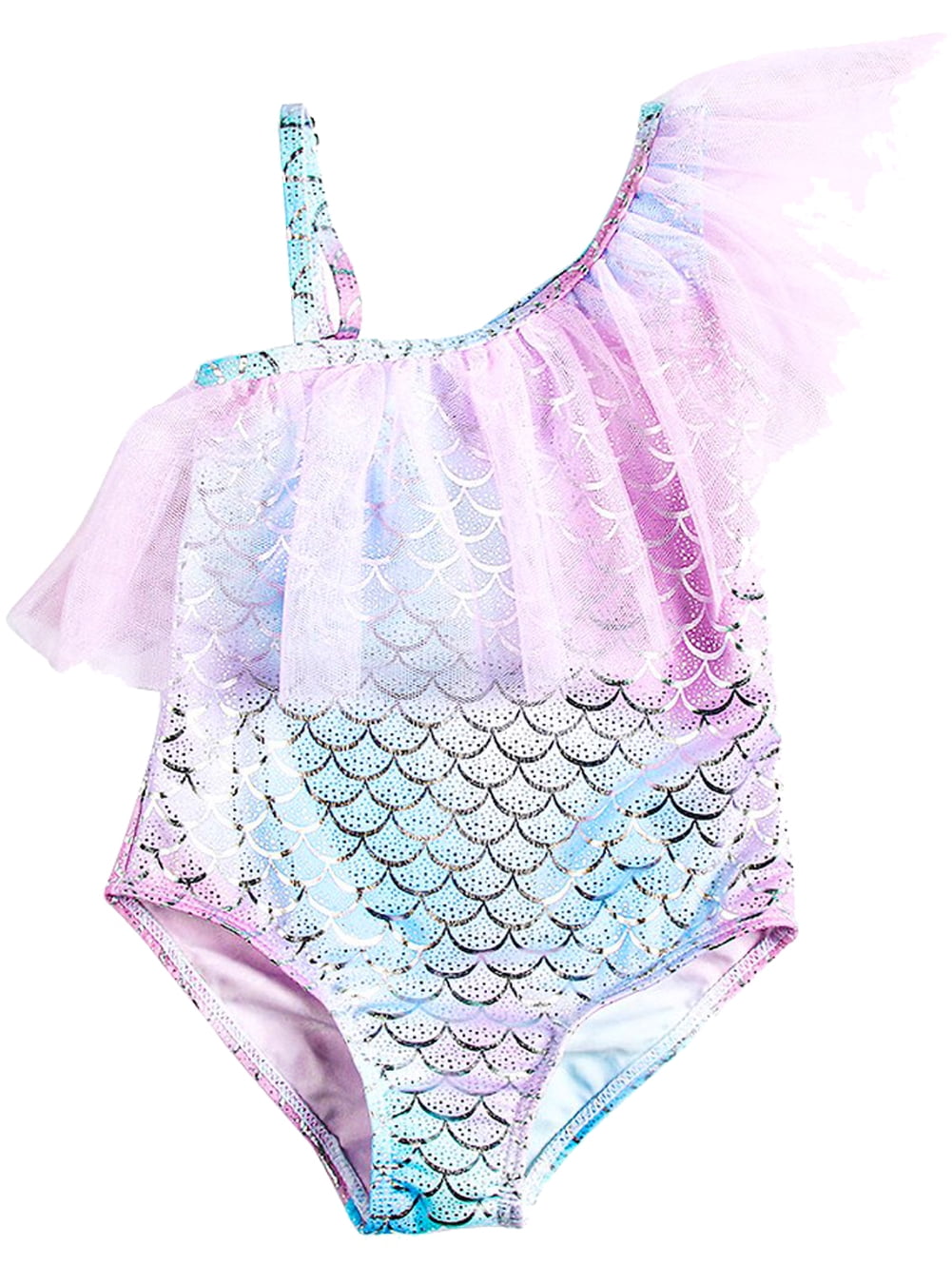 BULLPIANO Girls One Piece Swimsuits Mermaid Beach Sport Bathing Suit ...