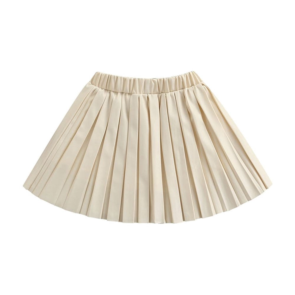 BULLPIANO Girls Pleated Skirt PU Leather High Waist Skort Shorts Tennis ...