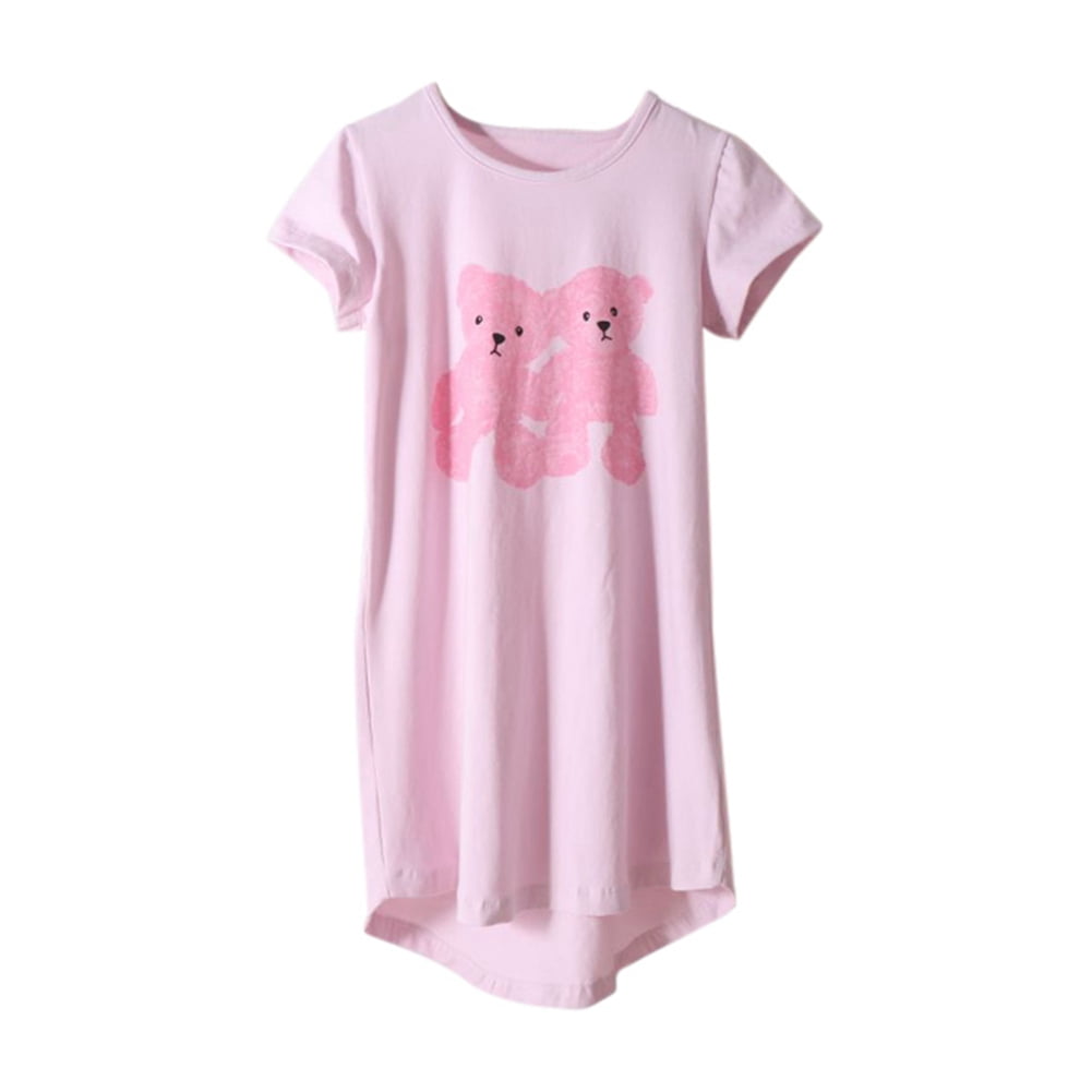 BULLPIANO Girls Summer Princess Nightgown Dress Kid Modal Short Sleeve ...