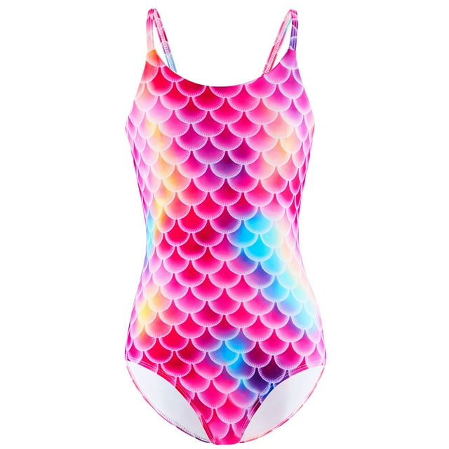 BULLPIANO Girls Swimsuits One-Piece Bathing Suits Kids Sport Summer ...