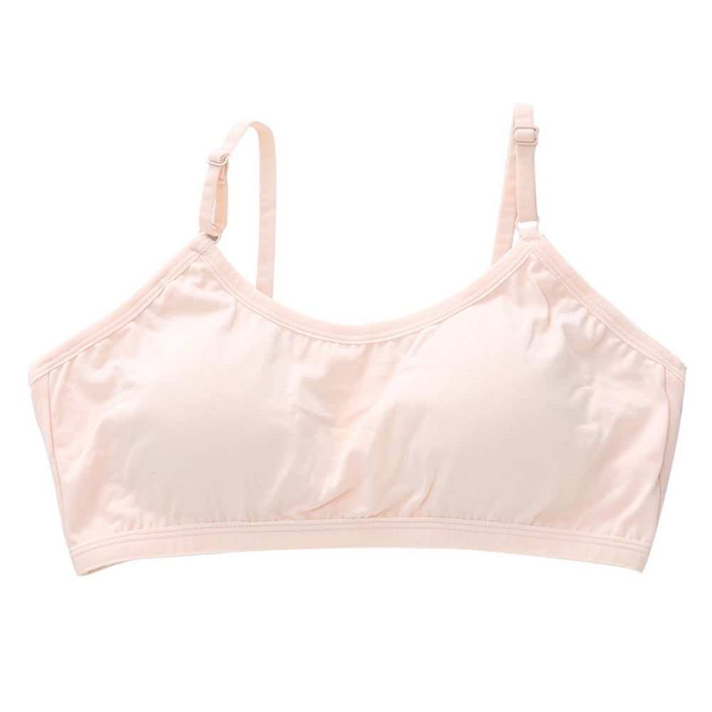 BULLPIANO Girls Training Padded Bra Seamless Bras Stretch Cotton Crop ...