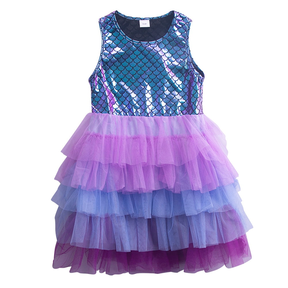 BULLPIANO Girls Tulle Dresses Sleeveless Toddler Girls Clothes Party ...