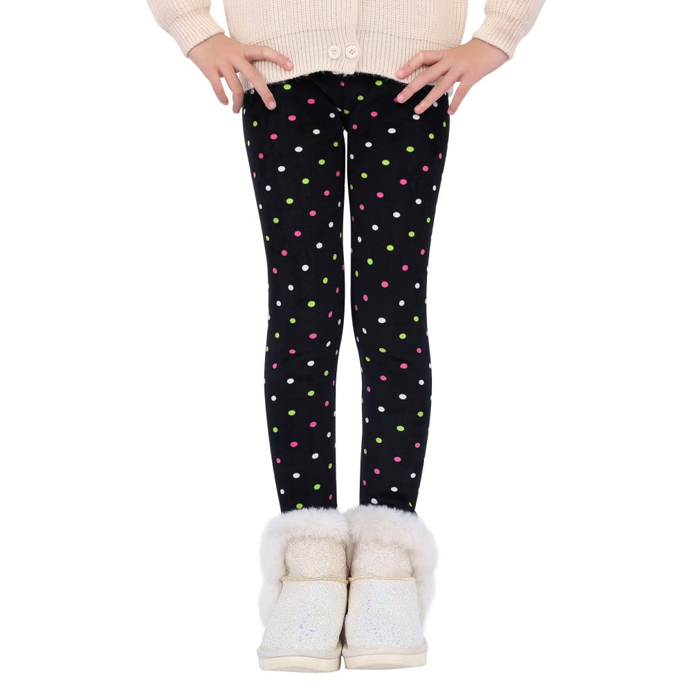 BULLPIANO Girls Winter Thick Leggings Fleece Lined Warm Pants 2-13 ...