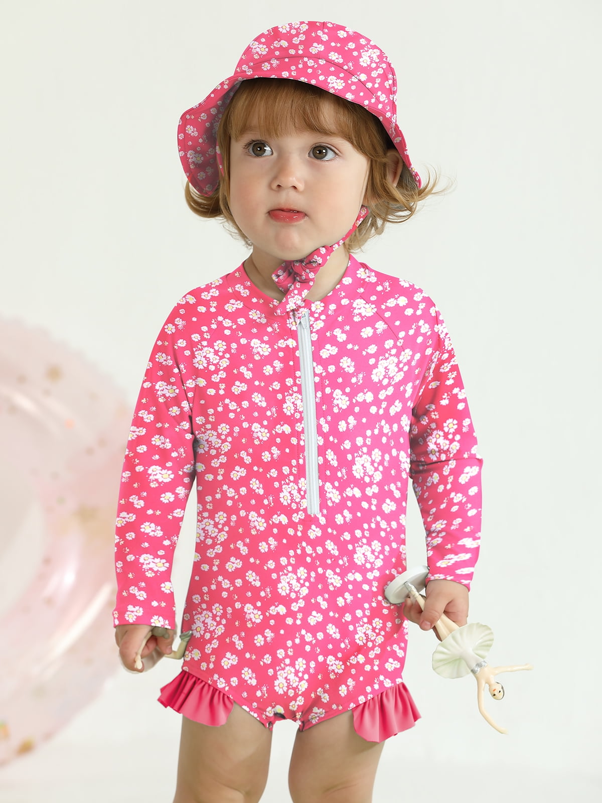 BULLPIANO Infant Baby Girl One Piece Swimsuit Long Sleeve Jumpsuit ...