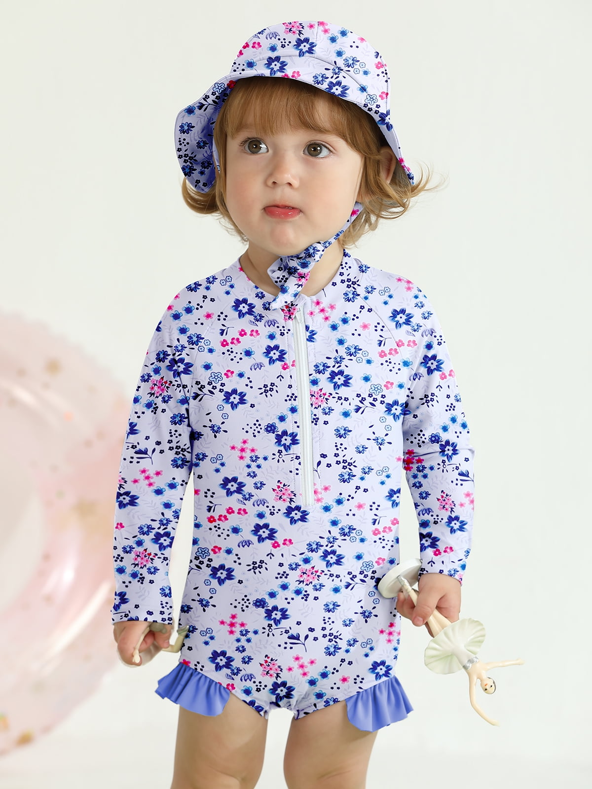BULLPIANO Infant Baby Girl One Piece Swimsuit Long Sleeve Jumpsuit ...